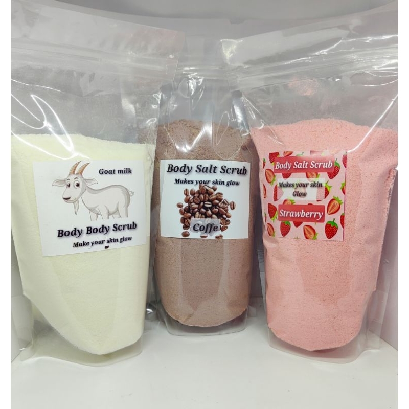 Whitening Body Salt Scrub Scented 250g 500g/1kg coffee/milk/strawberry ...