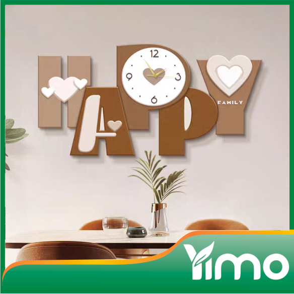 HAPPY clock hanging clock living room bedroom office creative clock ...