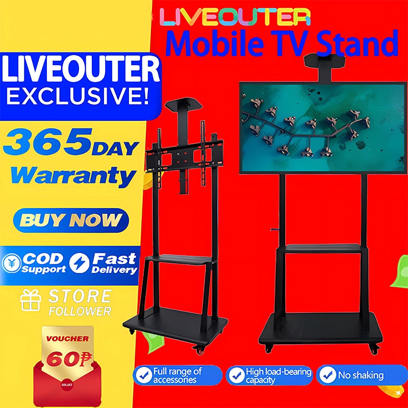 LIVEOUTER Tv Rack Stand Adjustable Upper and Lower Tv Stand Detachable ...