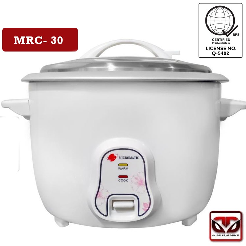 Micromatic MRC-30 5.6Liters Capacity 30 Cups Heavy Duty Rice Cooker ...