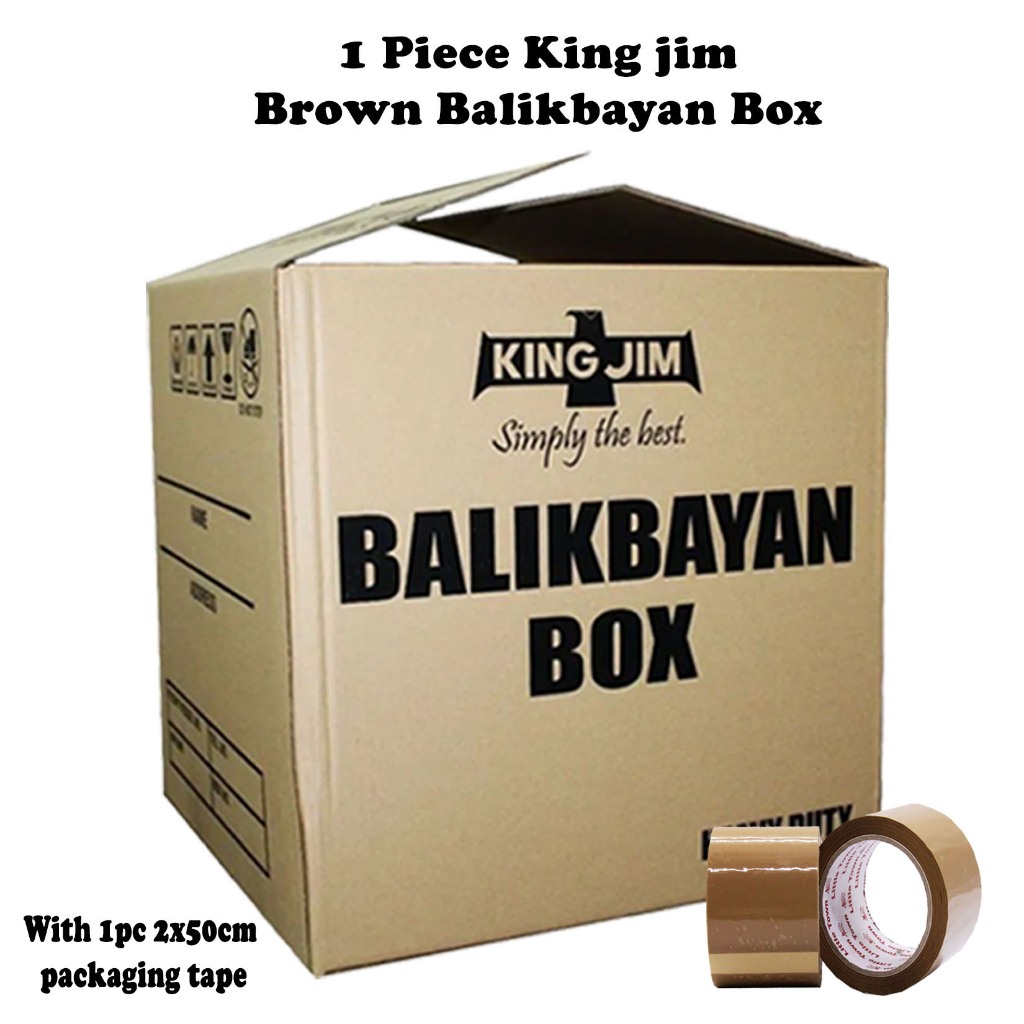 King Jim Heavy Duty Brown Balikbayan Box Size: 20x20x20 inches with 1 ...