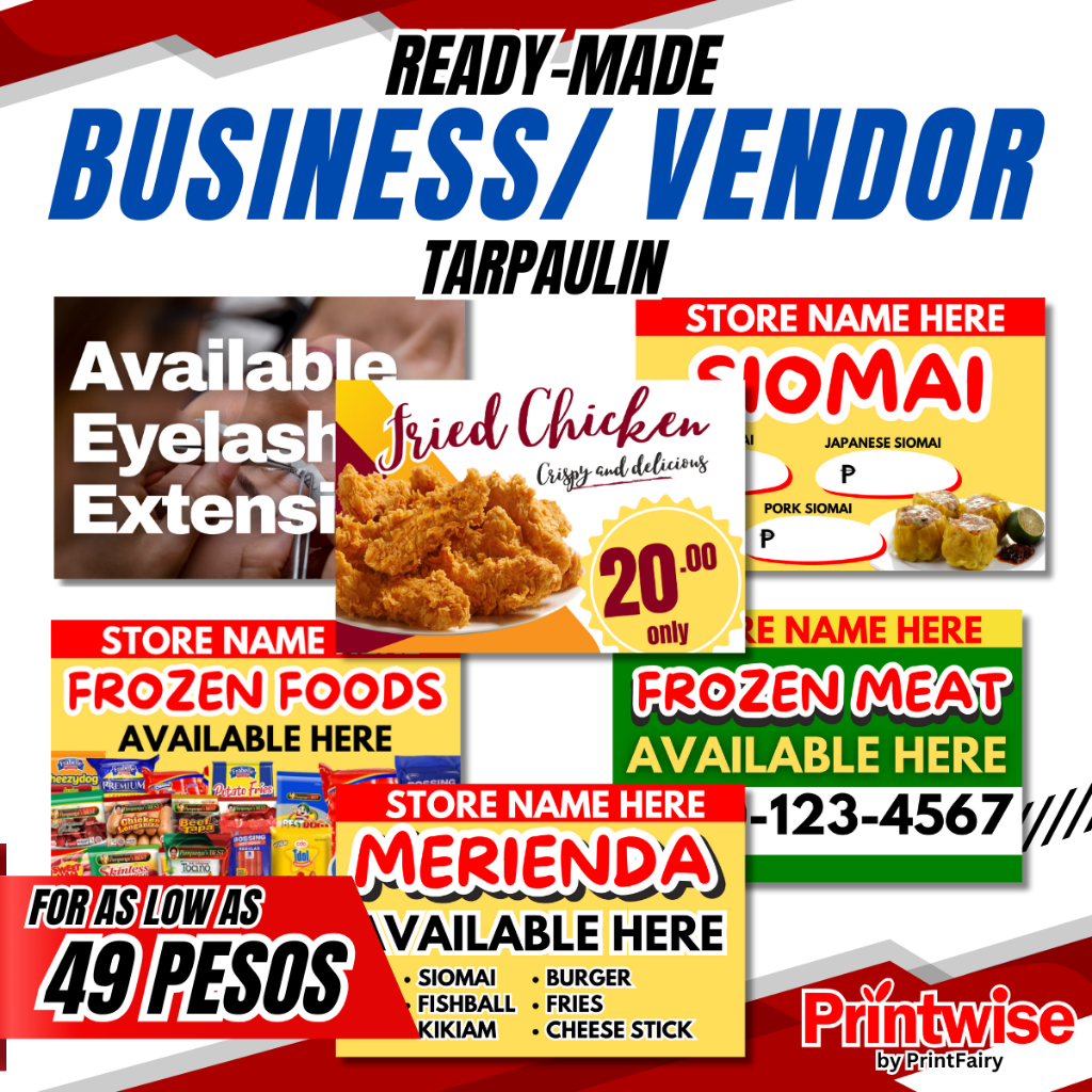 PRINTWISE BUSINESS / VENDOR TARPAULIN SIGNAGES 12x18in (1x1.5sqft ...