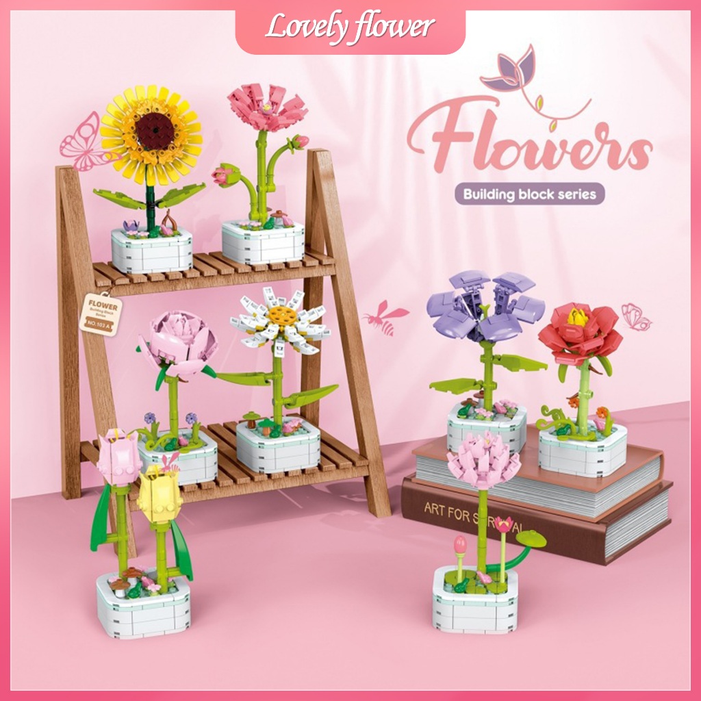Eternal Mini Flower Building Blocks Bouquet Assembling Room Decor ...