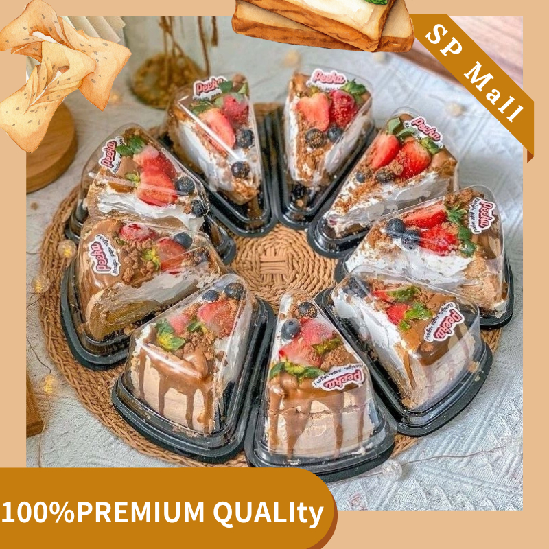 100Pcs Triangle Cake Box Single Slice Cake Container Box For Cake 【6 ...