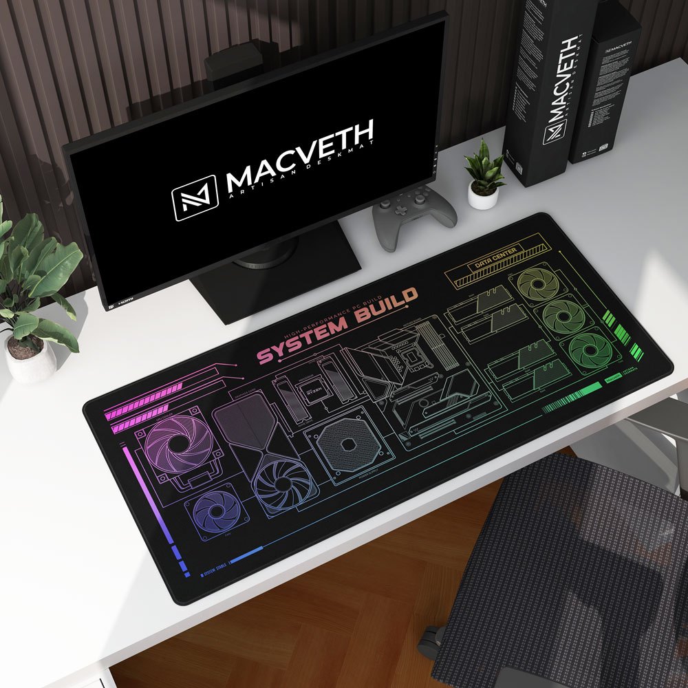 Macveth Artisan Deskmat | System Build Mousepad | Extended Large Gaming ...