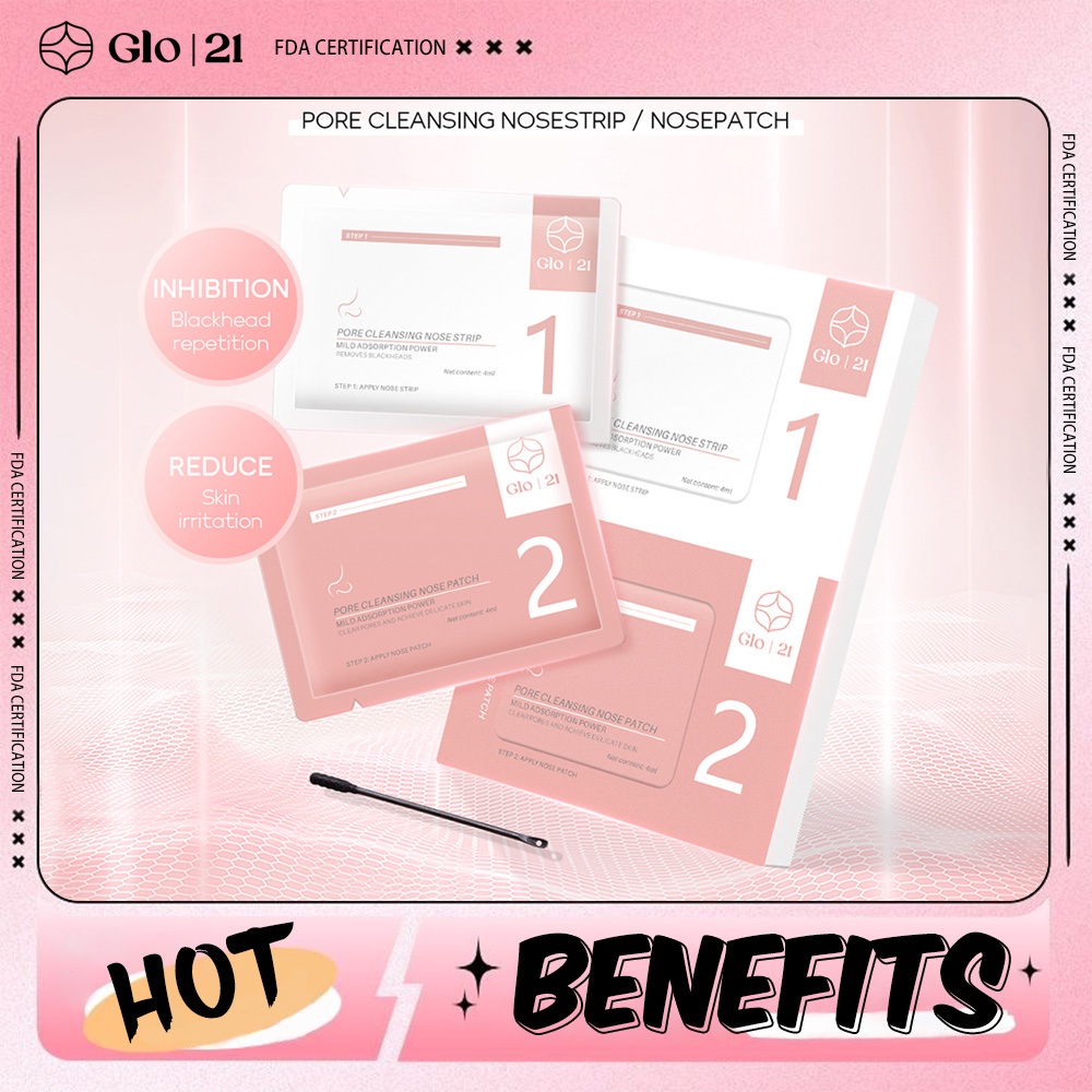 GLO21 PORE CLEANSING NOSE STRIP Remove Blackhead Effectively And Shrink ...