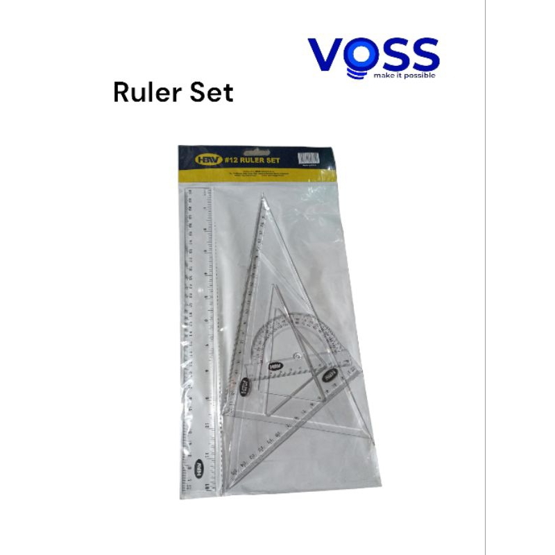 RULER SET 12 inches Clear Plastic Ruler | Shopee Philippines