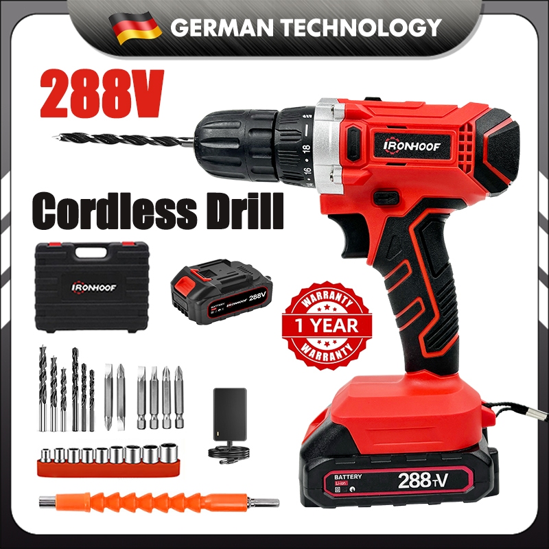 288V Drill Electric Cordless drill bit set power tool | Shopee Philippines
