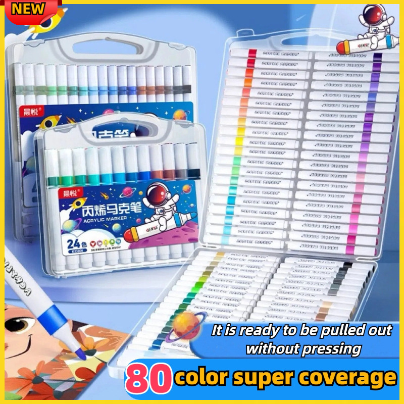 Acrylic marker color box set Highlighter DIY Students draw markers ...