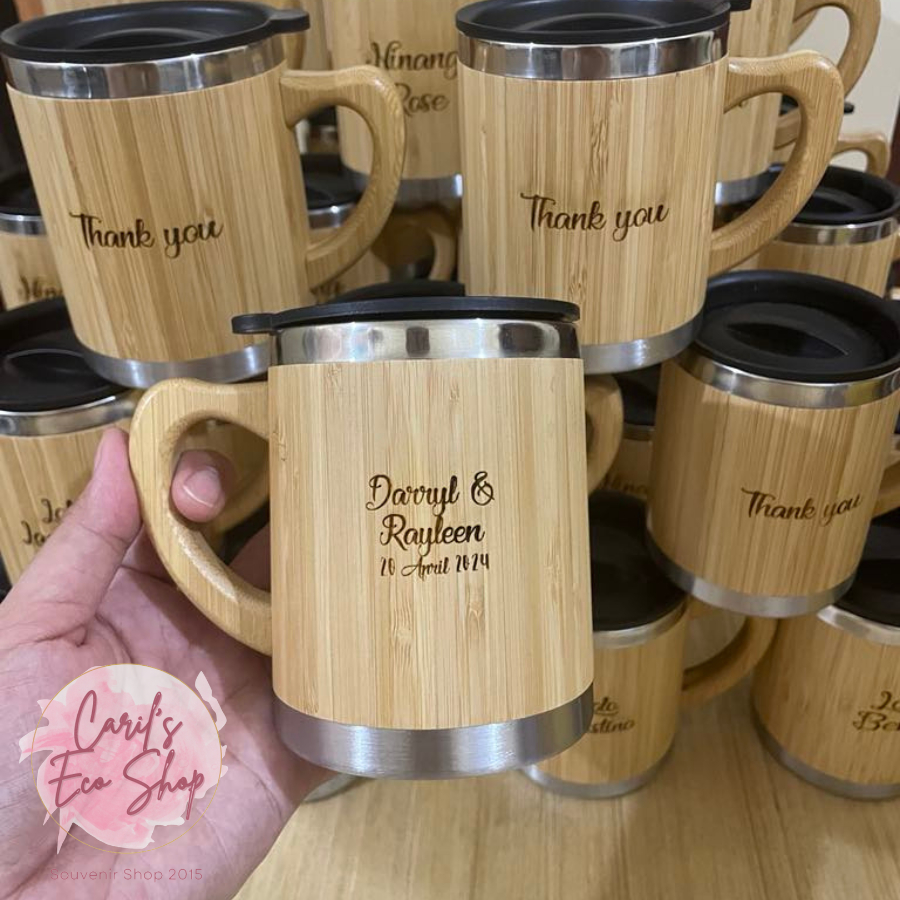 Personalize Wooden/Bamboo Coffee Mug (400ml) NO COD FOR ENGRAVE ...
