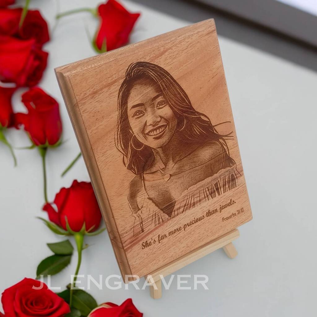 Wooden Engraved Plaque, Personalize Photo and Text on wood Frame ...