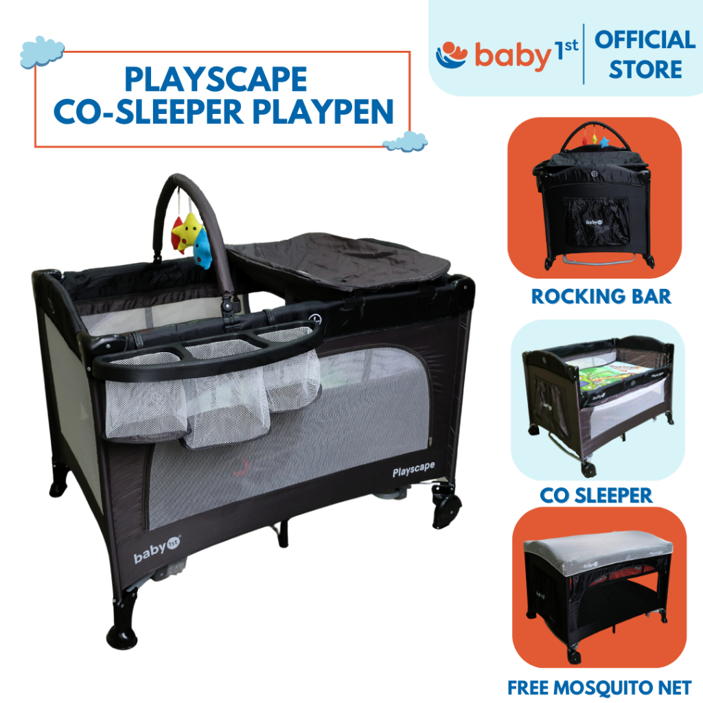 Baby 1st Playscape Co Sleeper Playpen With Rocking Bar | Shopee Philippines