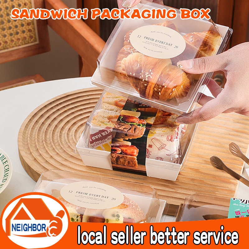Sandwich Gift Box Sandwich Box Square Cake Box Kraft Box Transparent ...