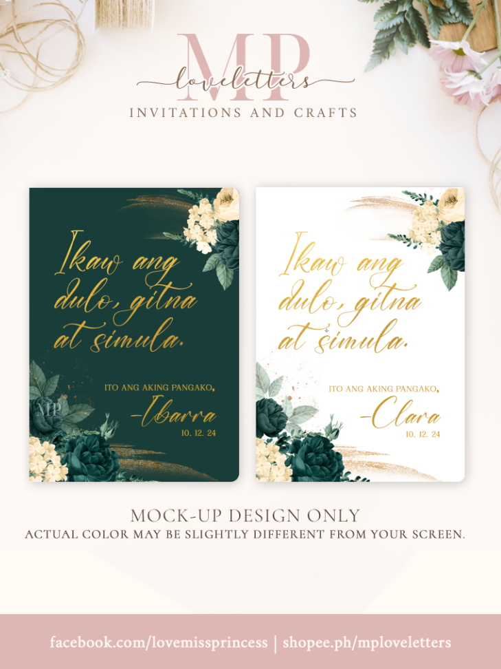 Wedding Vows Booklet - Tagalog (Personalized and Pair Already) | Shopee ...