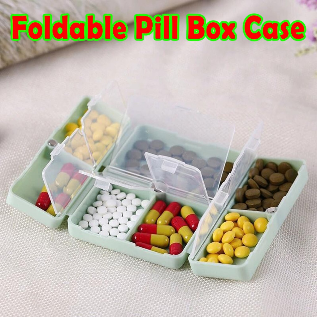 Magnetic Weekly Foldable Pill Box, Portable 7 Grids Pill Organizer Pill ...