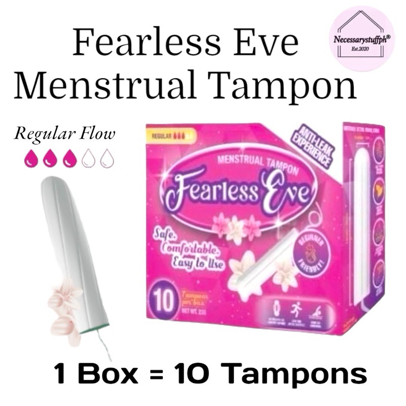 Fearless Eve Menstrual Tampons for Regular Flow (10 pcs per box ...