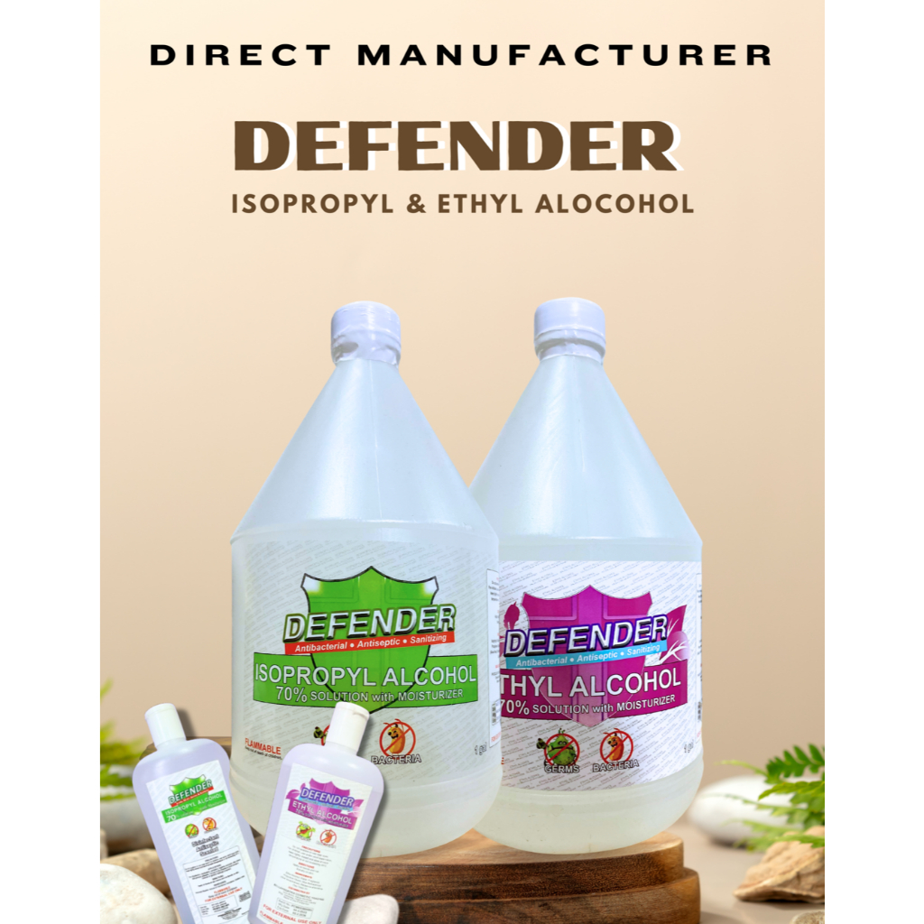 DEFENDER ETHYL & ISOPROPYL ALCOHOL 500ML OR 3.2L (1 GALLON) DIRECT ...