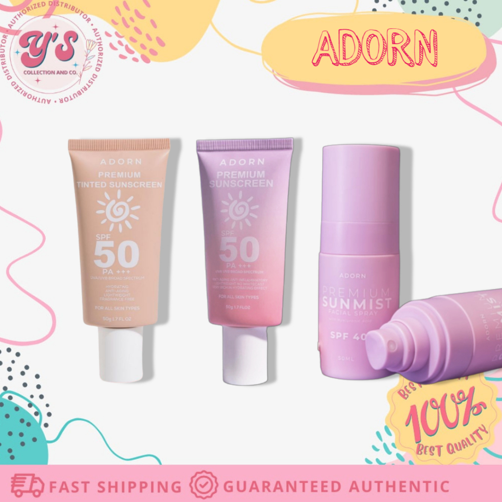 [AUTHORIZED DISTRIBUTOR] ADORN PREMIUM SUNSCREEN SPF50, ADORN TINTED ...