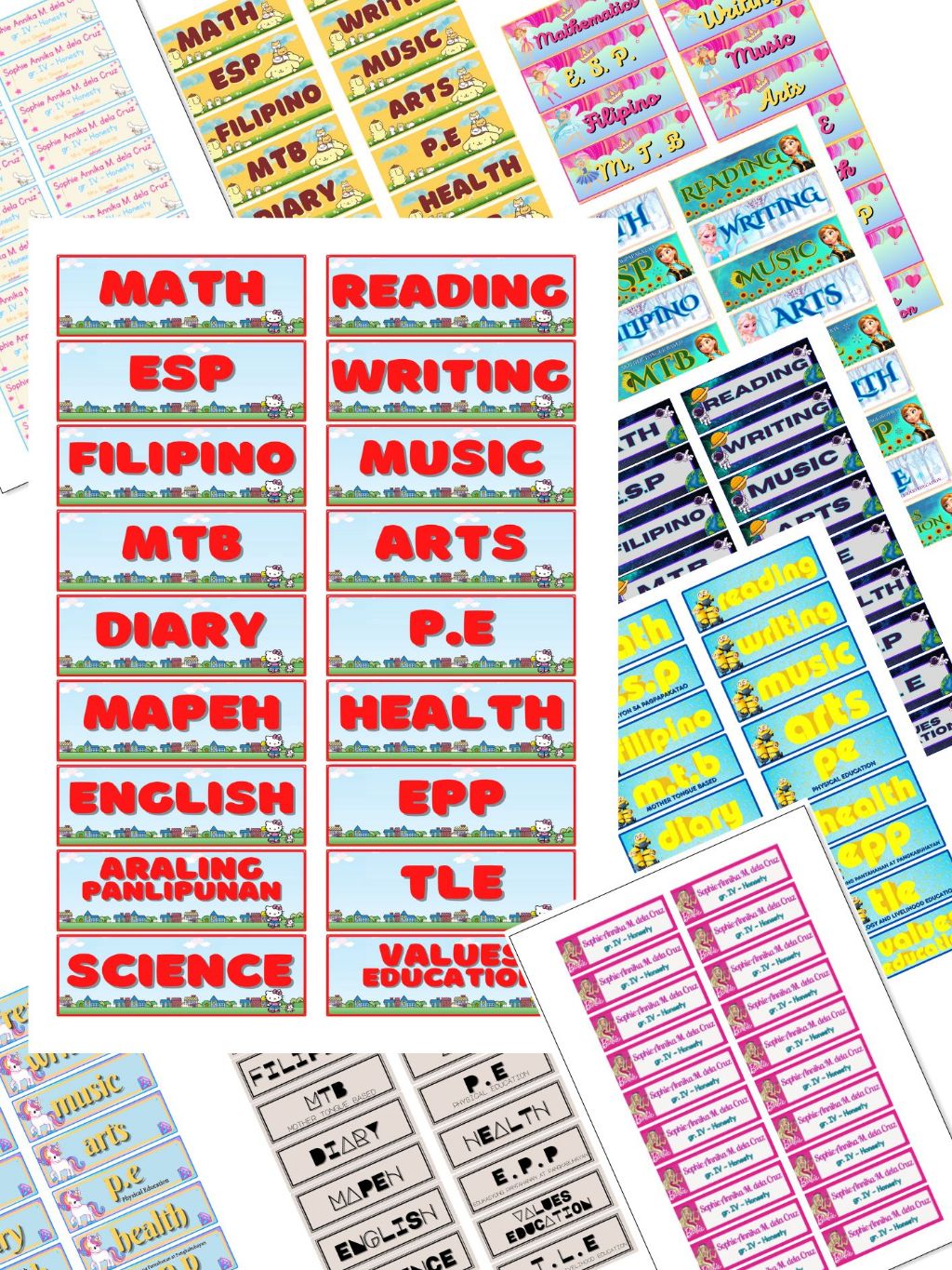 NOTEBOOK SUBJECT LABELS (SUBJECTS ONLY) | Shopee Philippines