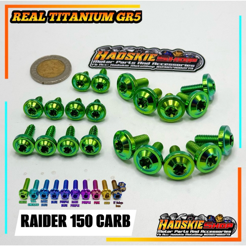 REAL TITANIUM GR5 RAIDER 150 CARB/REBORN BODY BOLTS SET (20pcs ...