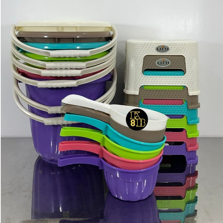 UNIC-shower set COLORED set/pail/dipper/stool | Shopee Philippines