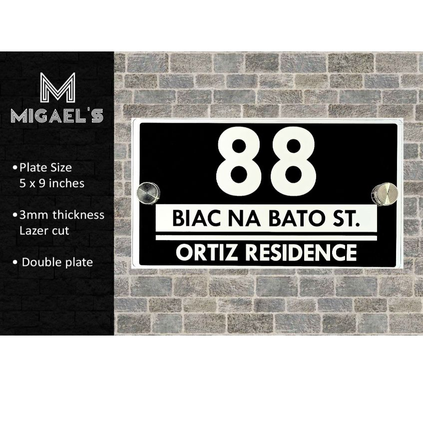 HOUSE NUMBER PLATE/HOME NUMBER/BLK AND LOT/PERSONALIZED SIGNAGE/NEW ...