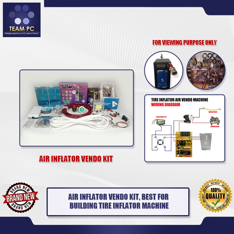 TEAM PC AIR INFLATOR VENDO KIT, BEST FOR BUILDING TIRE INFLATOR MACHINE ...