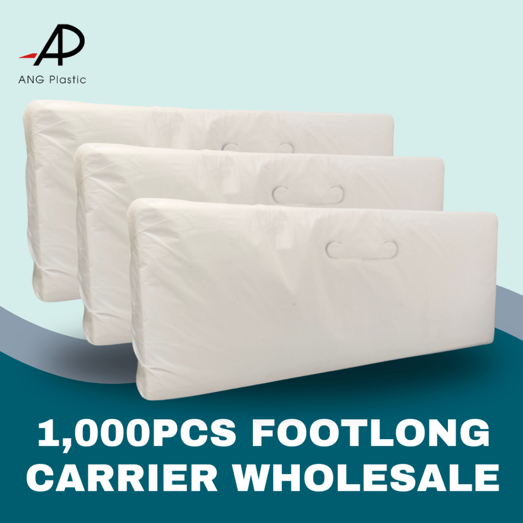 [WHOLESALE] 1,000pcs FOOTLONG PLASTIC CARRIER 15x6 with Handle (100 pcs ...