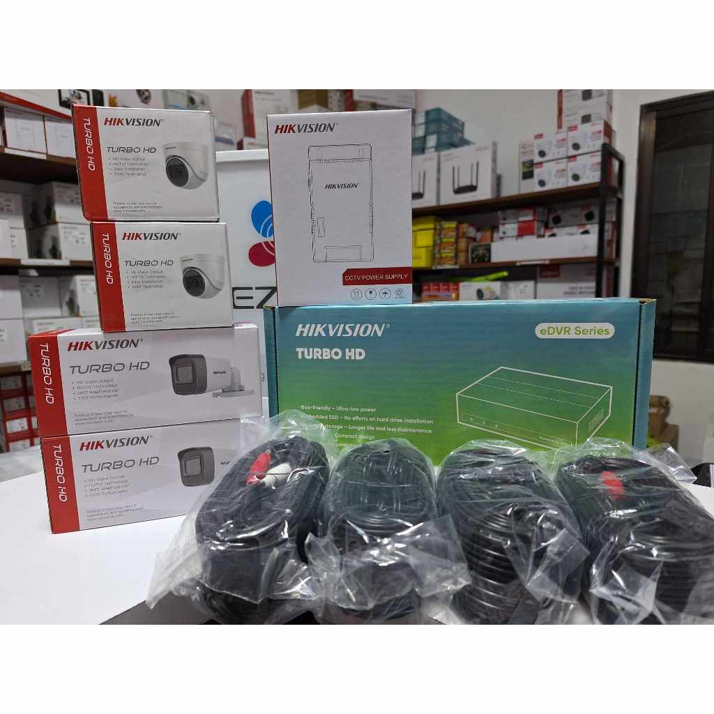 Hikvision eDVR CCTV Kit 4 Camera Complete Package Set | Shopee Philippines