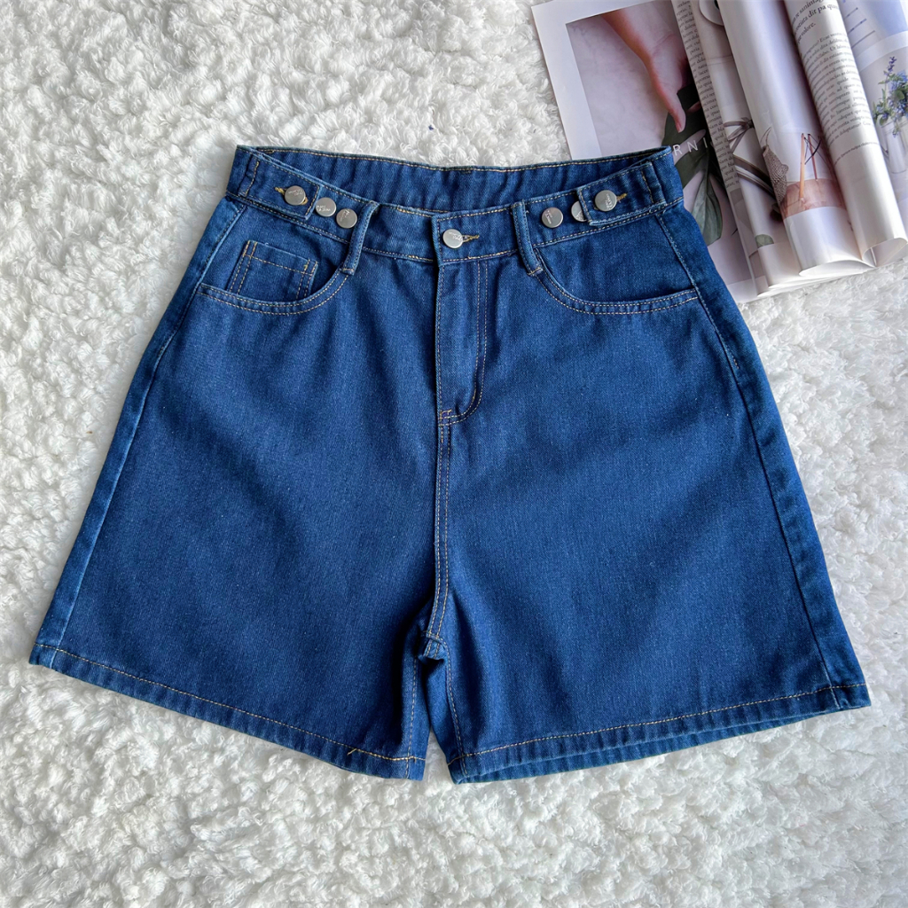 New Denim Shorts Women's High-Waisted Five-Point Shorts Adjustable ...