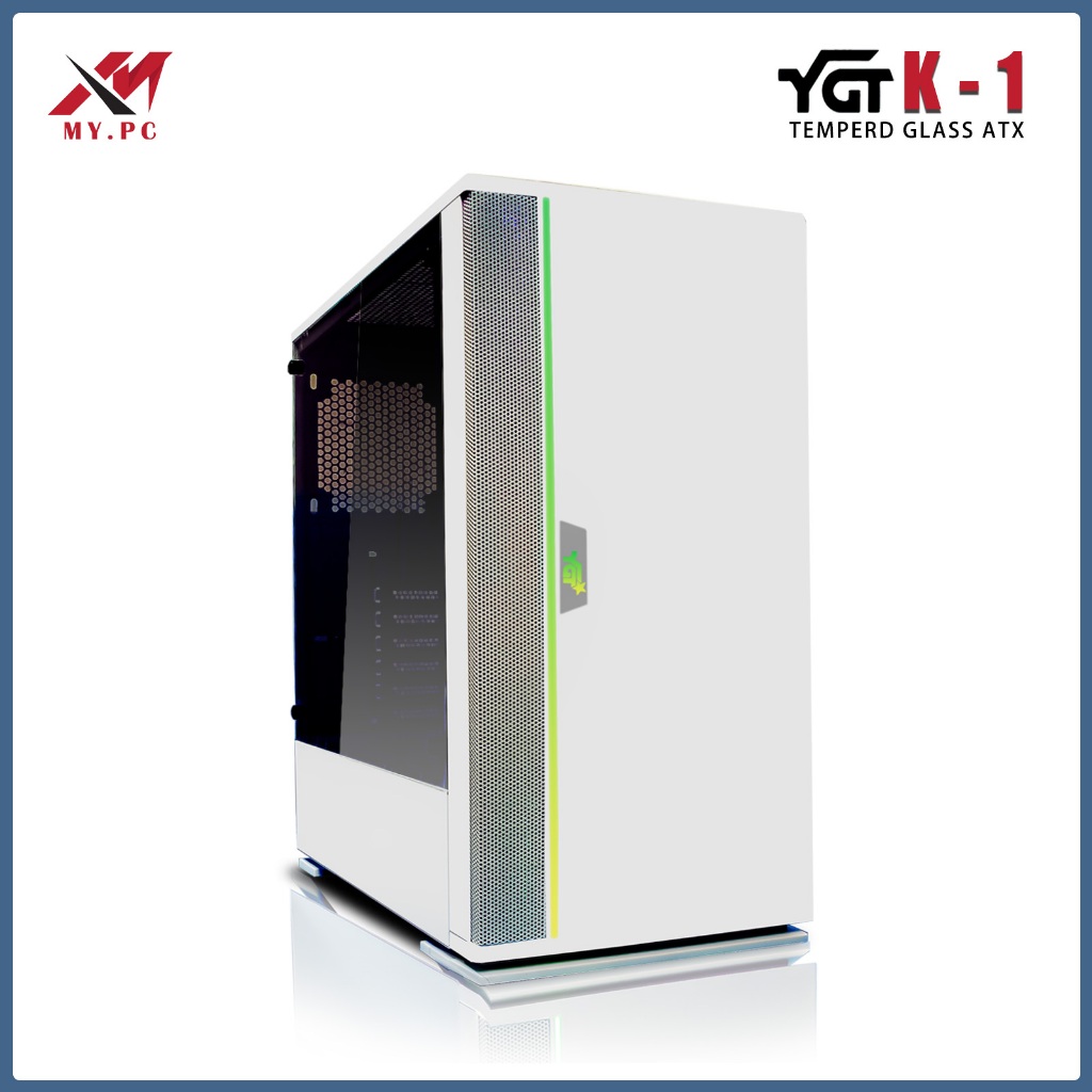 YGT ATX K1 GAMING PC CASE Tempered glass white ATX/Micro-ATX/Mini-ITX | Shopee Philippines