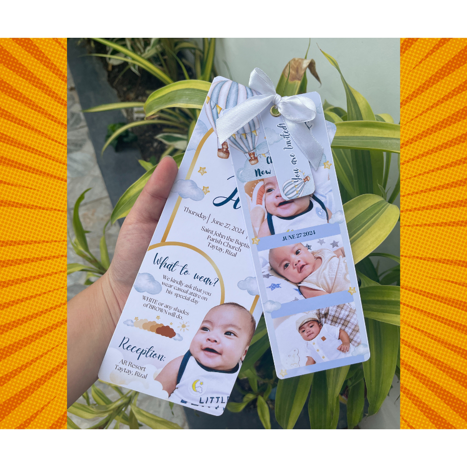 BOOKMARK TYPE INVITATION by E.Prints mnl (Min of 25 orders/pcs ...