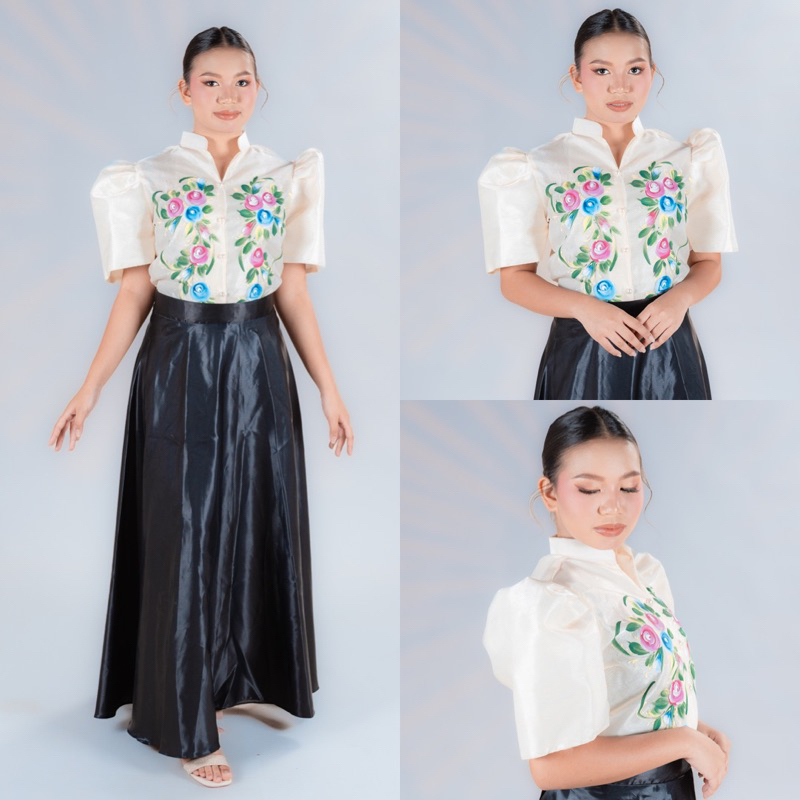 Filipiniana Chinese Collar Painting | Shopee Philippines