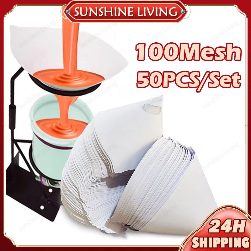 100pcs Paint Strainer Filter Funnel 100Mesh Conical Nylon Micron Paper ...