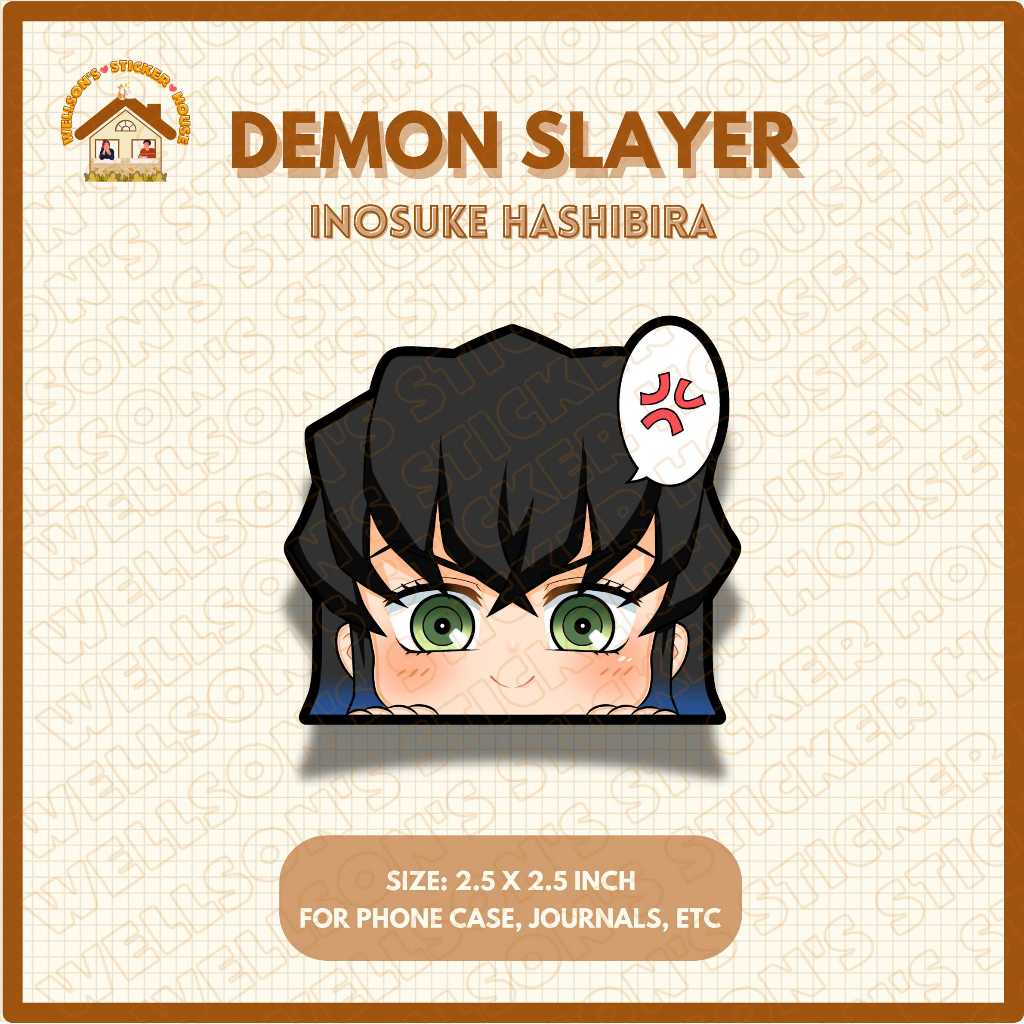 Anime Demon Slayer Inosuke Hashibira Vinyl Waterproof Glossy Peeker ...