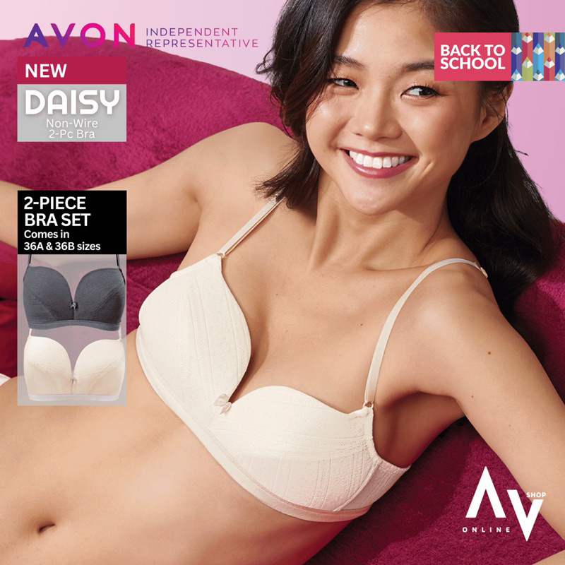 AVON Daisy Non-wire Full Cotton Missy 2pc Bra Set | Shopee Philippines