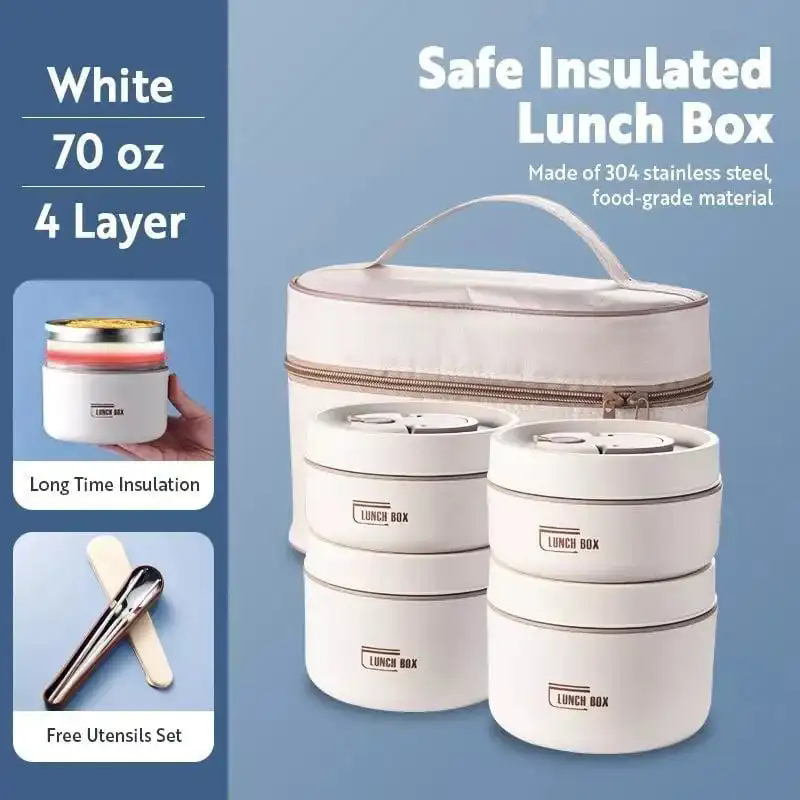 Stainless Steel Insulated Lunch Box *1/*2 Microwave Heated Student ...