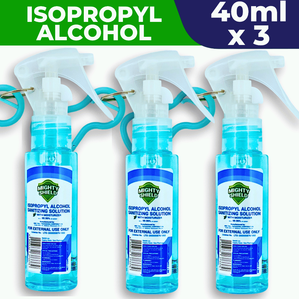 Mighty Shield Isopropyl Alcohol with Moisturizer 40mL 1X3 PCS - POCKET ...