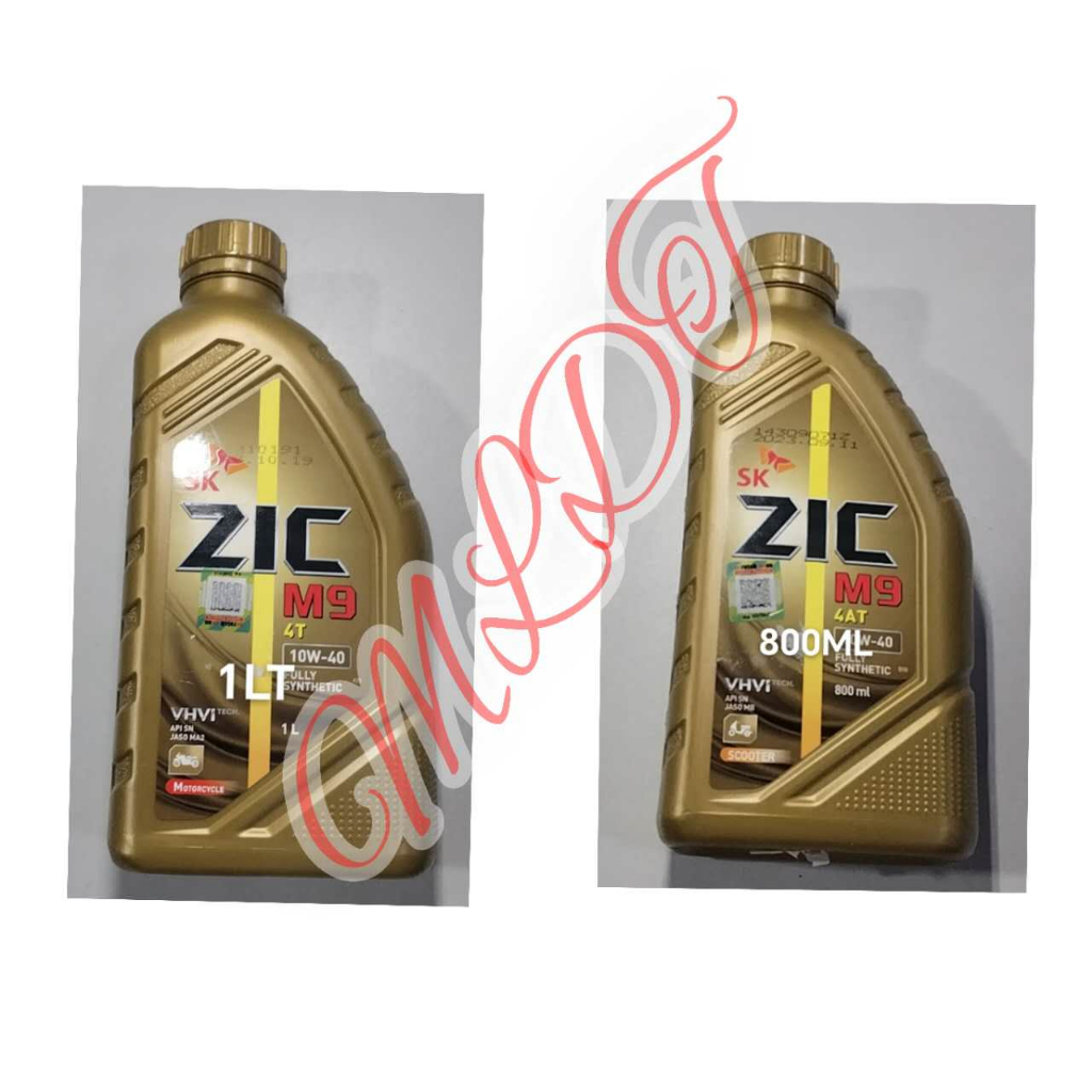 ZIC MOTOCRYCLE OIL GOLD M9 4T 10W-40 FULLY SYNTHETIC SCOOTER 1LT/800ML ...