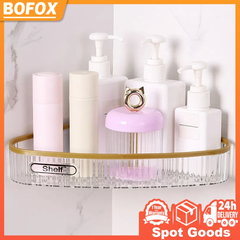 Punch-free Bathroom Triangle Storage Rack with Hook Bathroom Storage ...