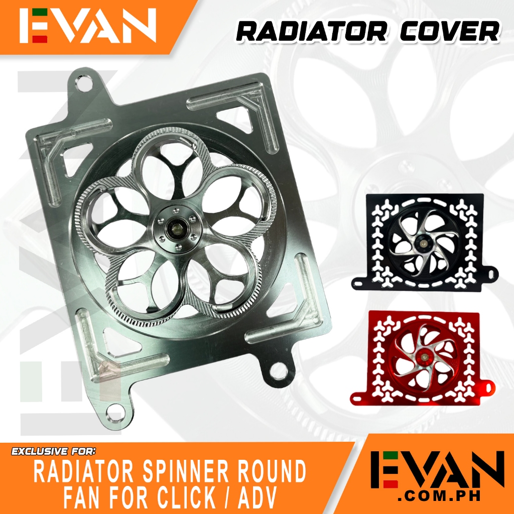 EVAN.COM FULL CNC RADIATOR COVER ROUND SPINNER FAN FOR CLICK 125/ 150 ...