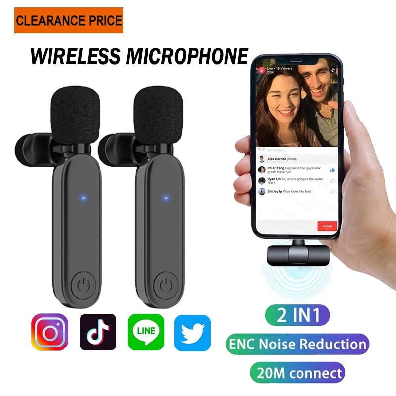 Lapel microphone W-3M Mobile wireless microphone for video recording ...