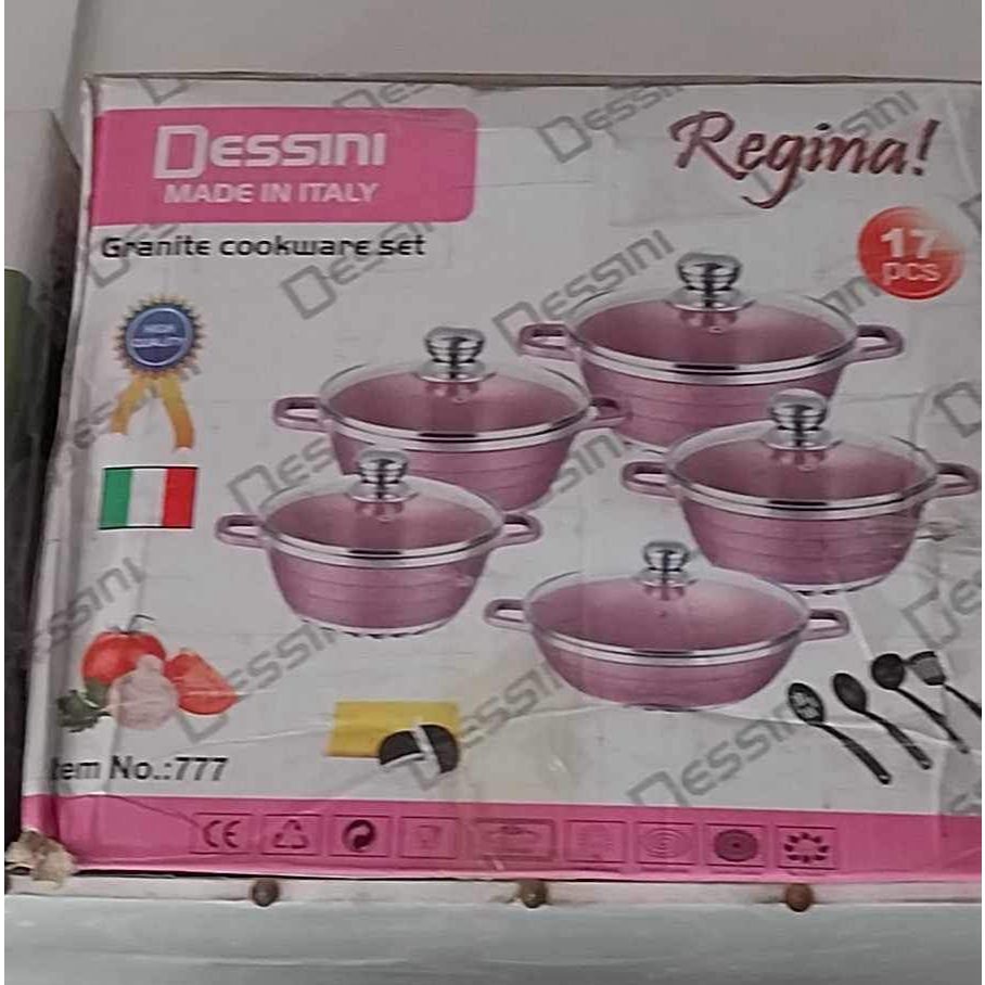 Dessini 17-Piece Granite Cookware Set Gray/Clear/Silver | Shopee ...
