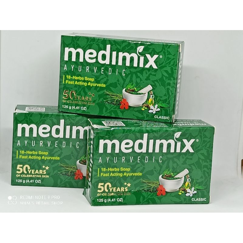 MEDIMIX Classic Ayurvedic 18 Herbs Soap Fast Acting Ayurveda 125g Free ...