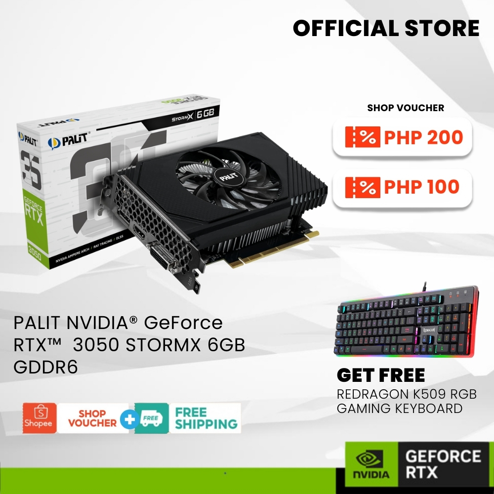 Palit NVIDIA® GeForce RTX™ 3050 NE63050018JE-1070F STORMX 6GB GDDR6 ...