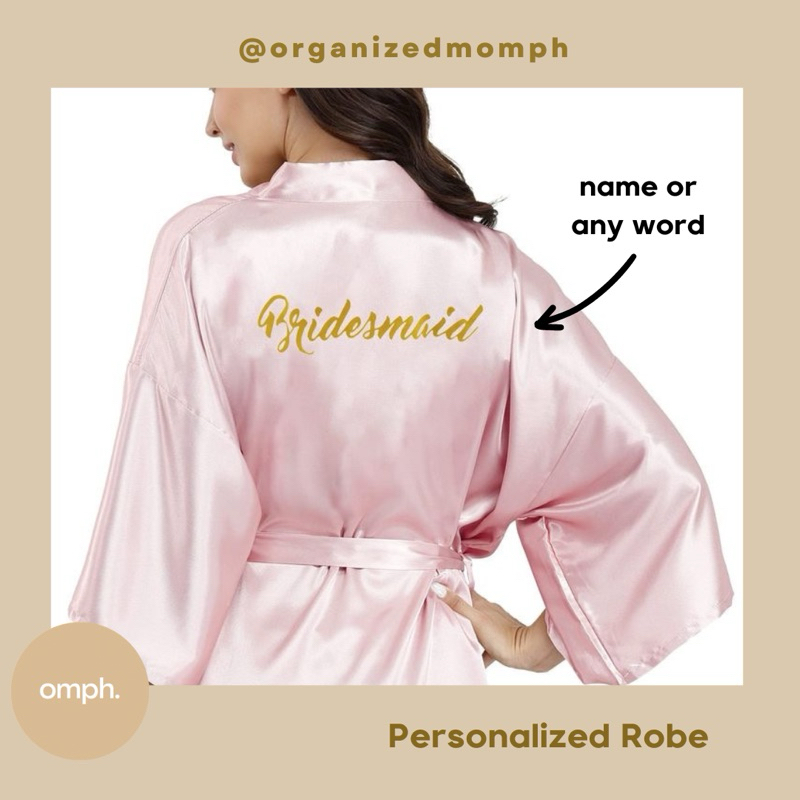 Classy Personalized Robe for Bridesmaid, Name, or Any Word | Shopee ...