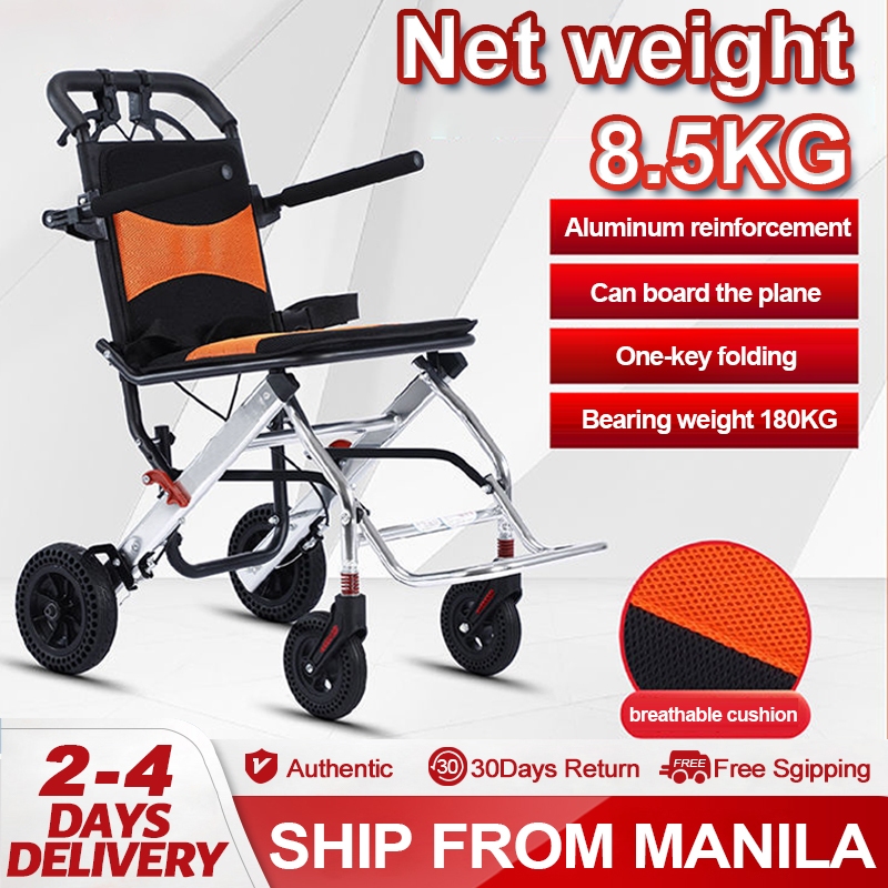 Lightweight foldable wheelchair for elderly and disabled portable and ...
