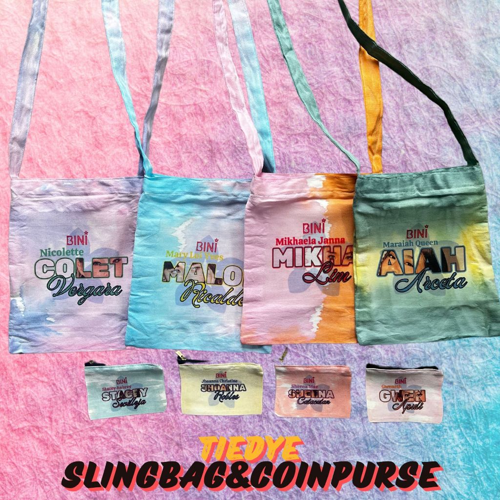 BINI TIEDYE SLING BAG & COINPURSE / RANDOM COLORS ONLY / BINI SLING BAG ...