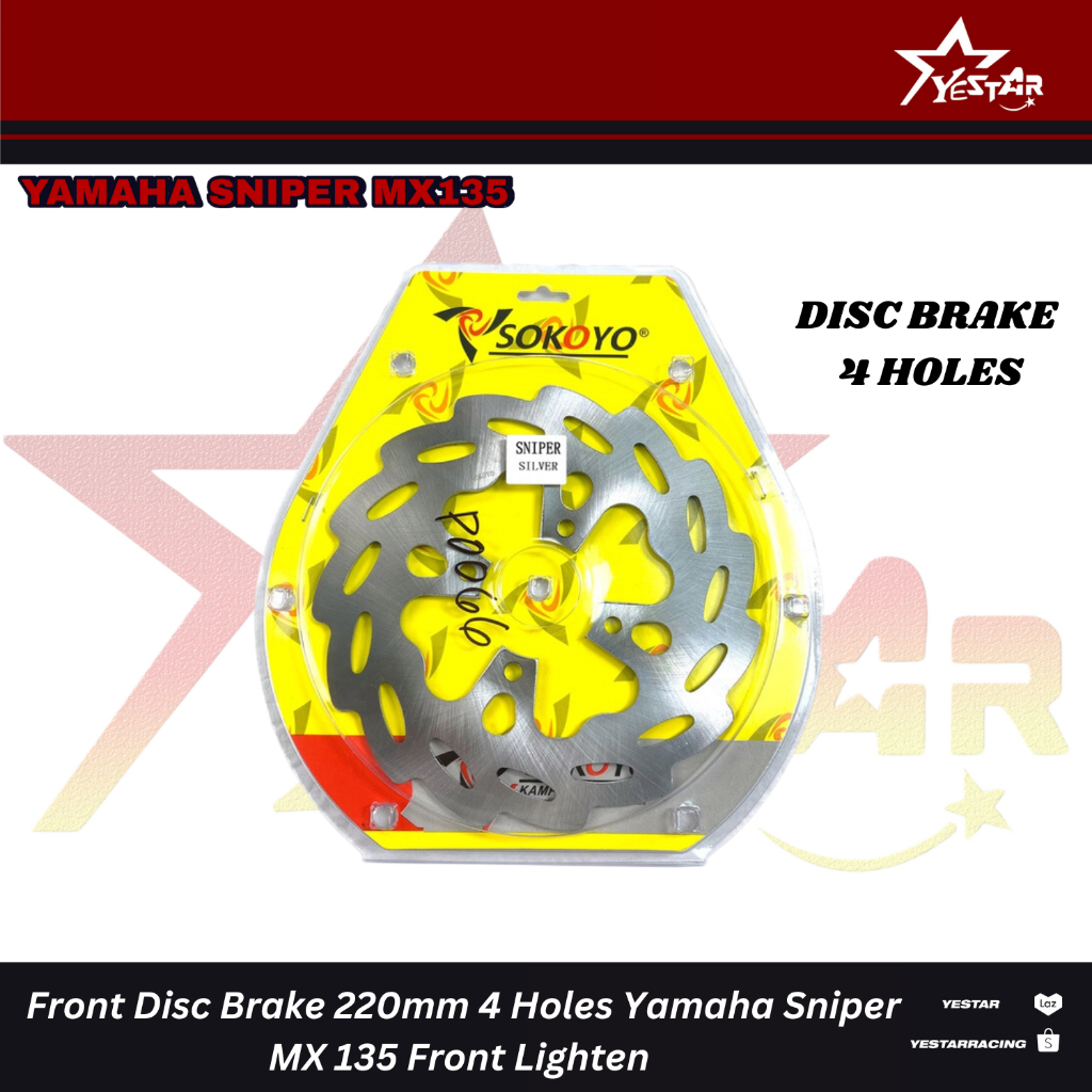 Yestar Racing 1Pc Yamaha Sniper MX 135 220mm 4 holes Front Lighten Disc ...