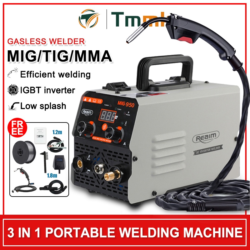 MIG Welding Machine Portable MIG/TIG/MMA 3 IN 1 Gasless Welder Inverter ...